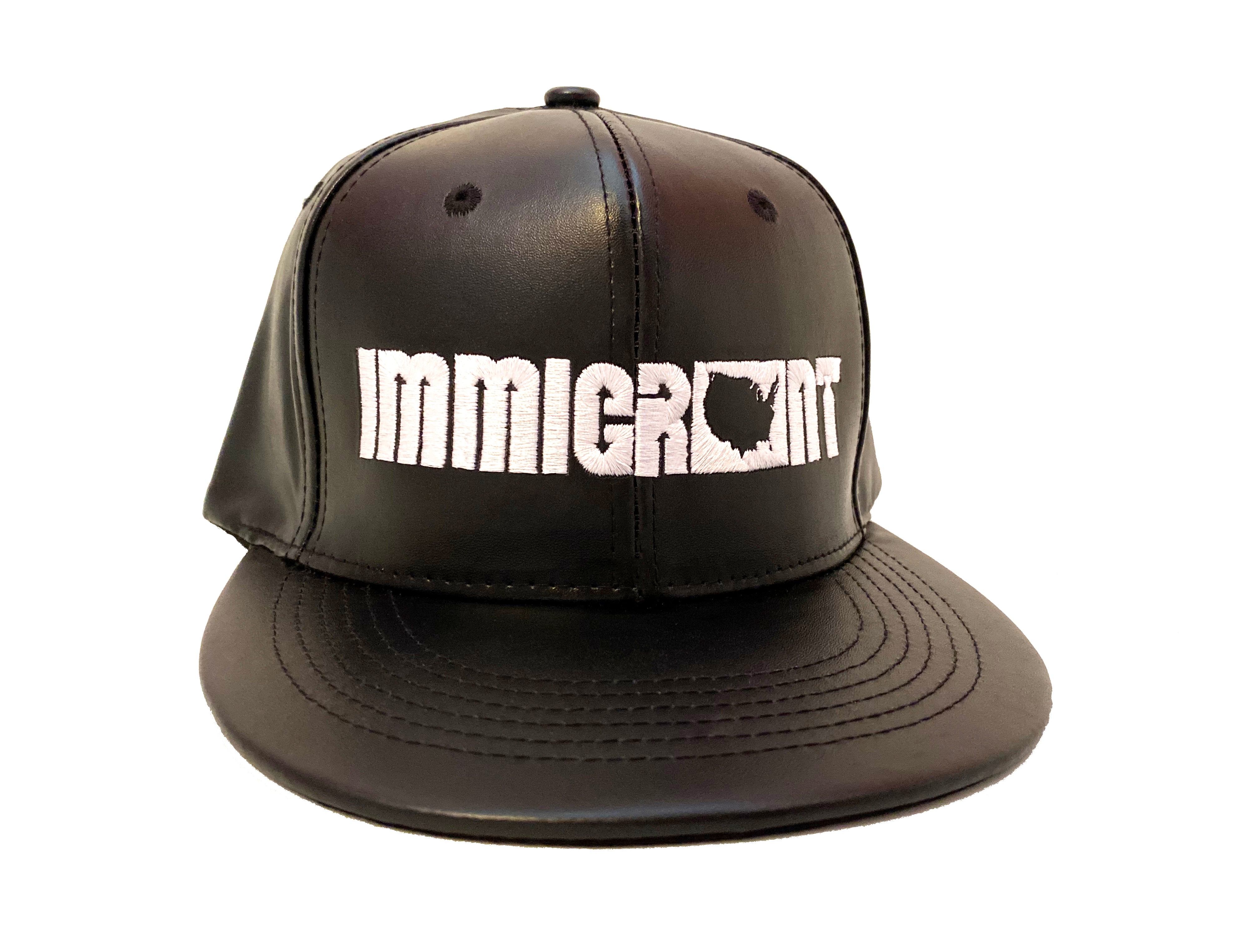 Black and White Faux Leather SnapBack – Immigrant Apparel